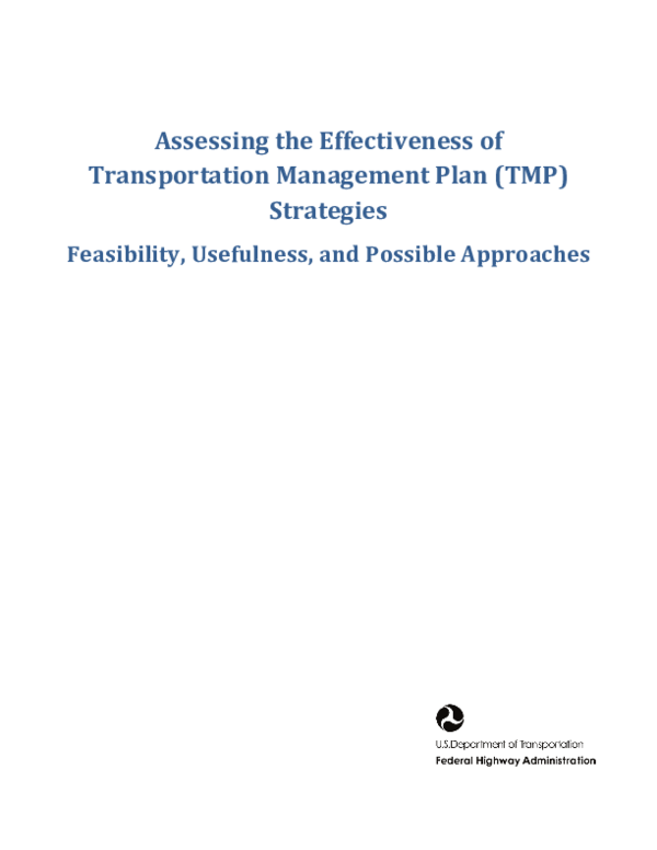 (PDF) Assessing the Effectiveness of Transportation Management Plan ...