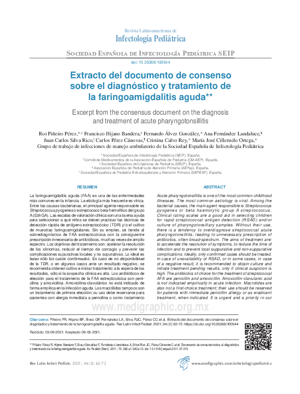 (PDF) Extracto del documento de consenso sobre el diagnóstico y tratamiento de la ...