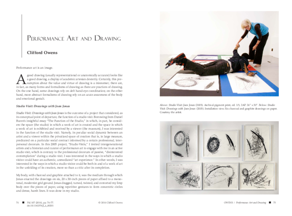 (PDF) Performance Art and Drawing