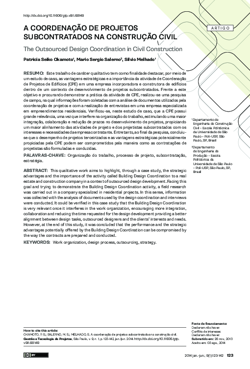 (PDF) A Coordenação De Projetos Subcontratados Na Construção Civil ...