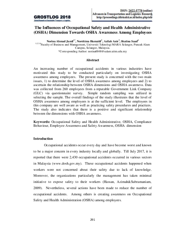 (PDF) The Influences of Occupational Safety and Health Administrative ...
