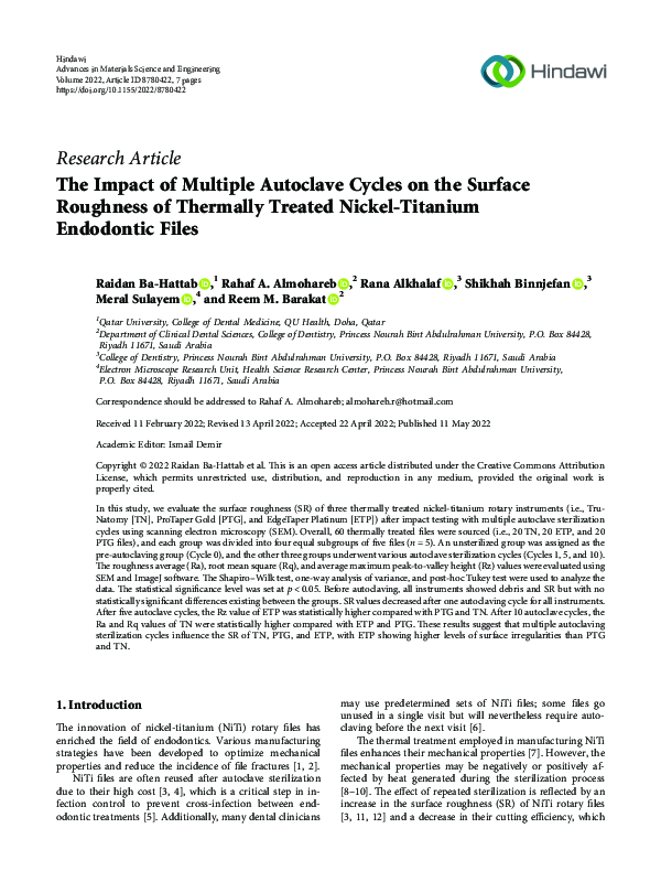 (PDF) The Impact of Multiple Autoclave Cycles on the Surface Roughness ...