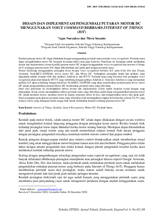 (PDF) Desain Dan Implementasi Pengendali Putaran Motor DC Menggunakan ...