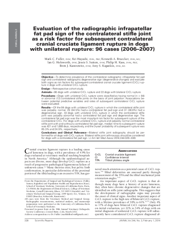 (PDF) Evaluation of the radiographic infrapatellar fat pad sign of the ...