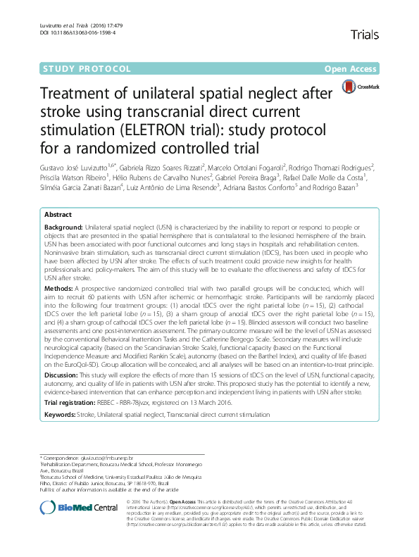 (PDF) Treatment of unilateral spatial neglect after stroke using ...