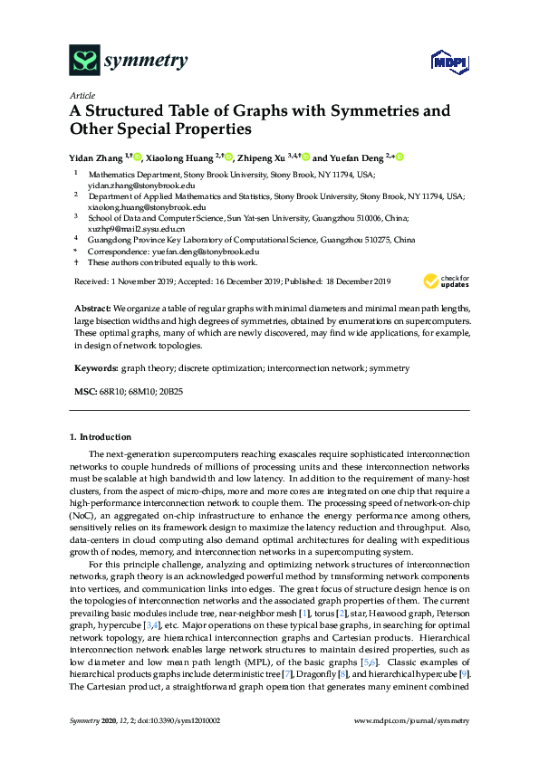 (PDF) A Structured Table of Graphs with Symmetries and Other Special ...