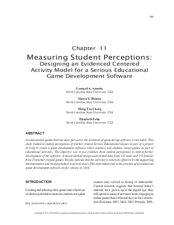 (PDF) Measuring Student Perceptions