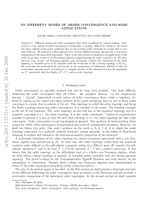 (PDF) On different modes of order convergence and some applications