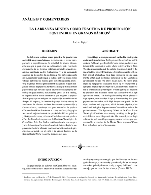 (PDF) La labranza mínima como práctica de producción sostenible en ...