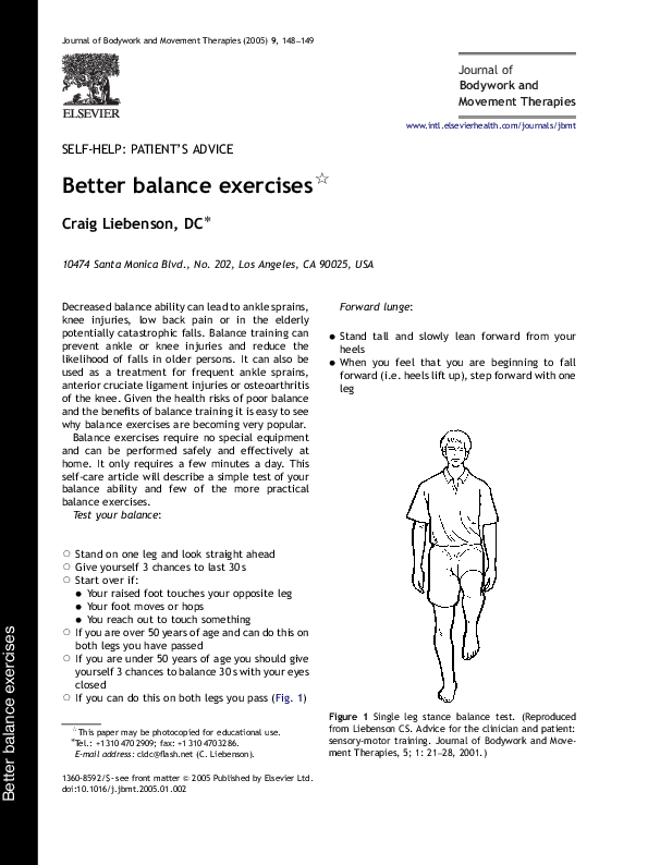(PDF) Better balance exercises