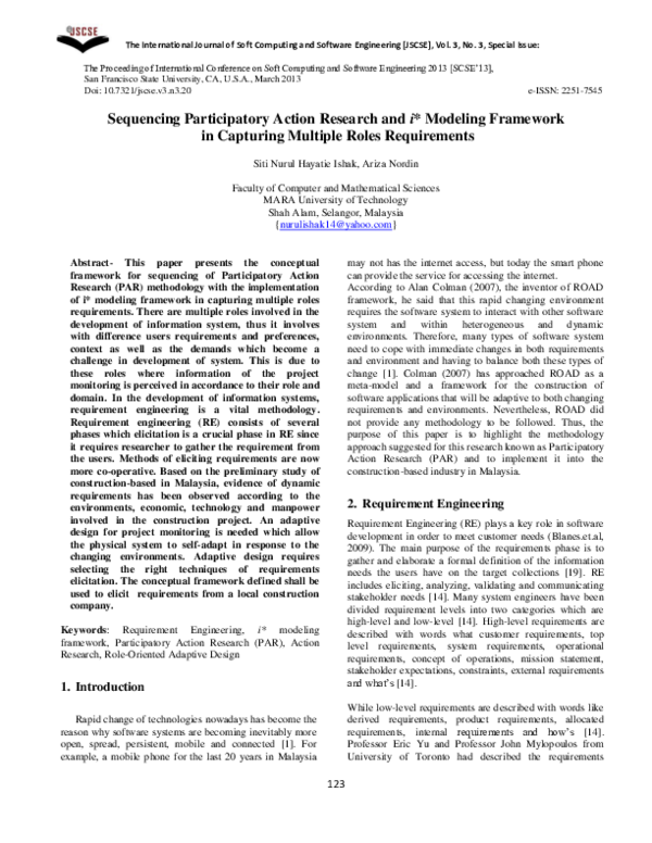 (PDF) Sequencing Participatory Action Research and i* Modeling ... (PDF) Sequencing Participatory Action Research and i* Modeling ...