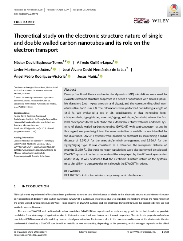 (PDF) Theoretical study on the electronic structure nature of single ...