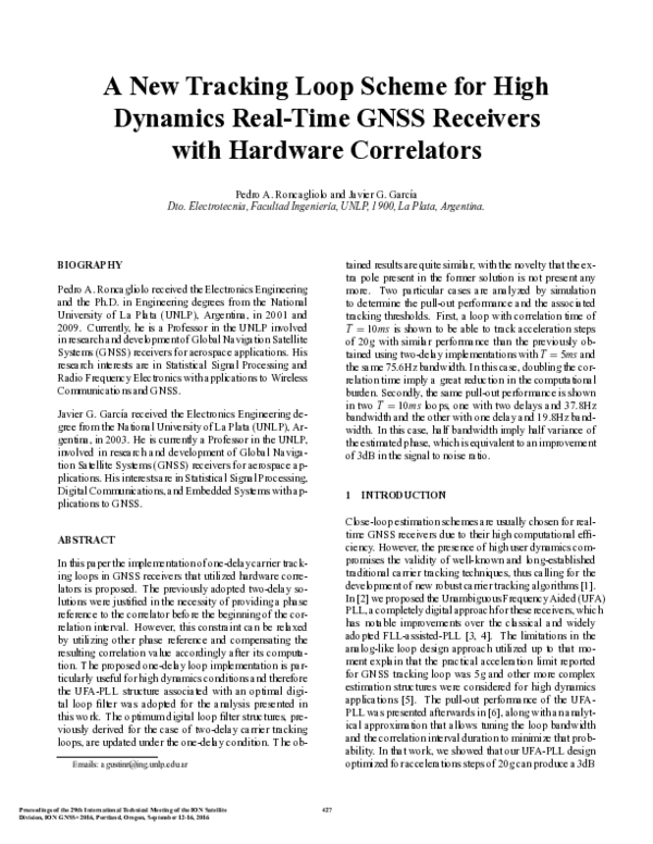 A New Tracking Loop Scheme For High Dynamics Real Time Gnss Receivers 6591