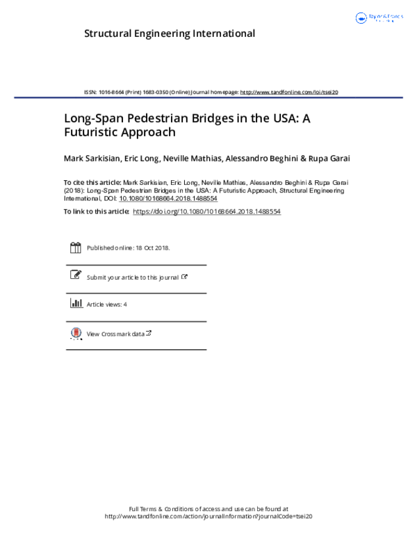 (PDF) Long-Span Pedestrian Bridges in the USA: A Futuristic Approach ...