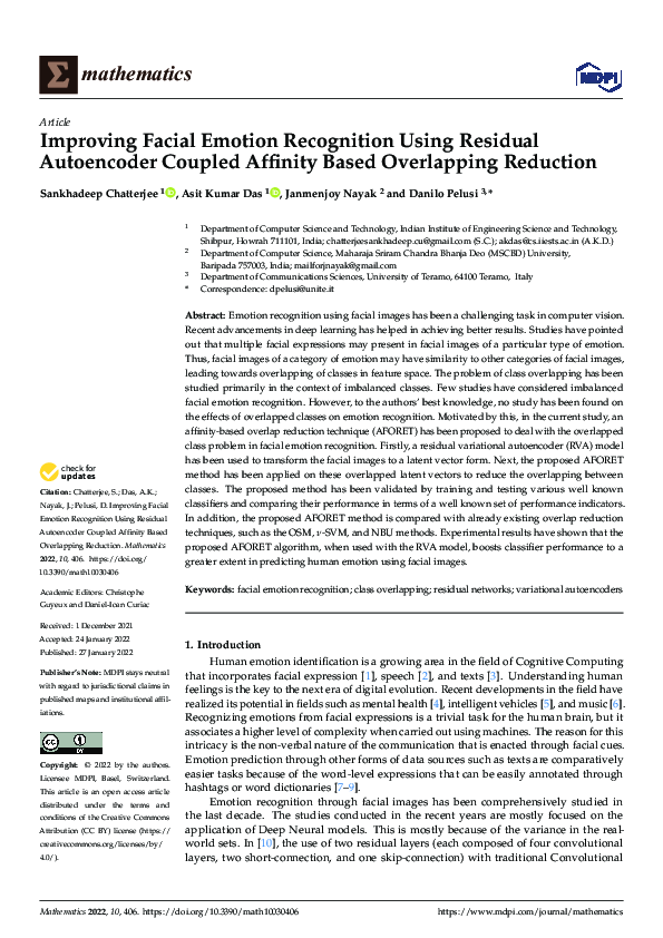Pdf Improving Facial Emotion Recognition Using Residual Autoencoder Coupled Affinity Based 8233