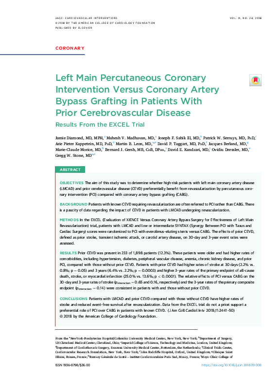 (PDF) Left Main Coronary Percutaneous Coronary Intervention (PCI): A ...