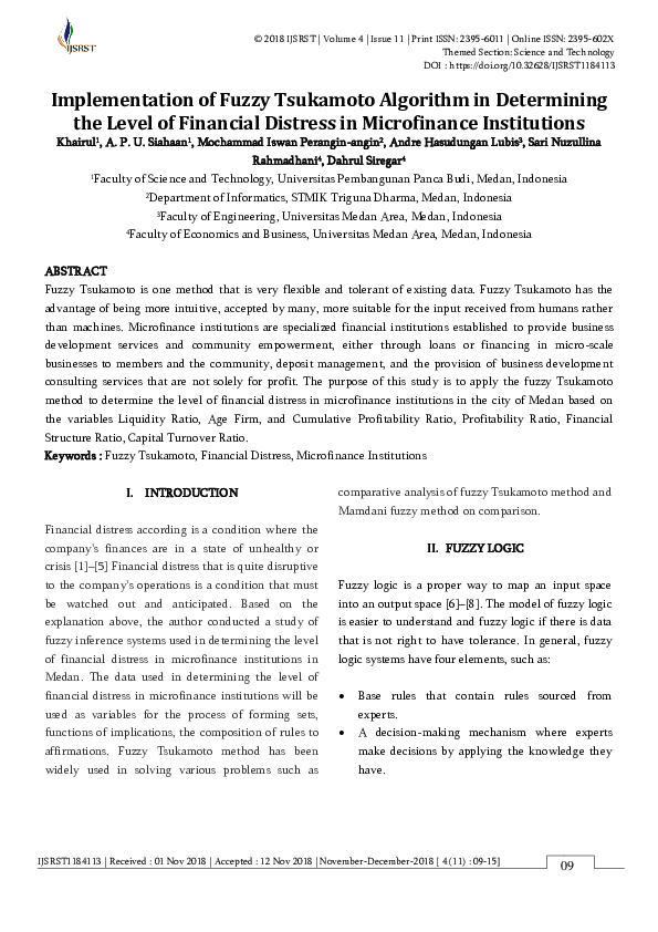 Pdf Implementation Of Fuzzy Tsukamoto Algorithm In Determining The