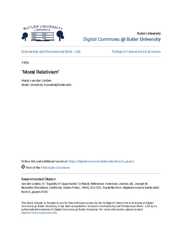 (PDF) Moral Relativism