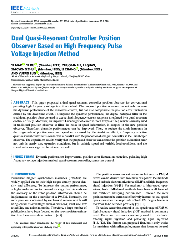 (PDF) Dual Quasi-Resonant Controller Position Observer Based on High ...
