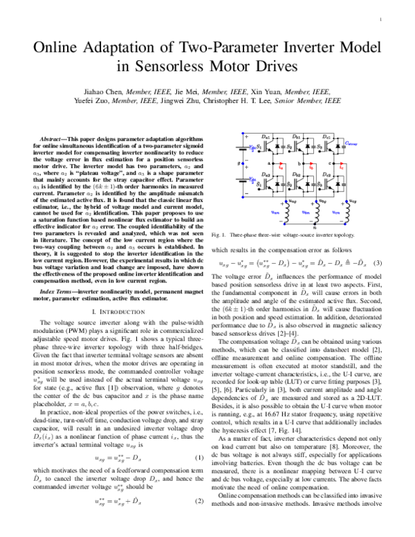 (PDF) Online Adaptation of Two-Parameter Inverter Model in Sensorless ...