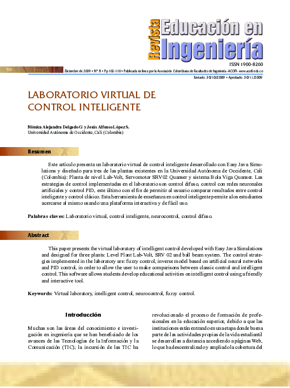 (PDF) Laboratorio virtual de control inteligente