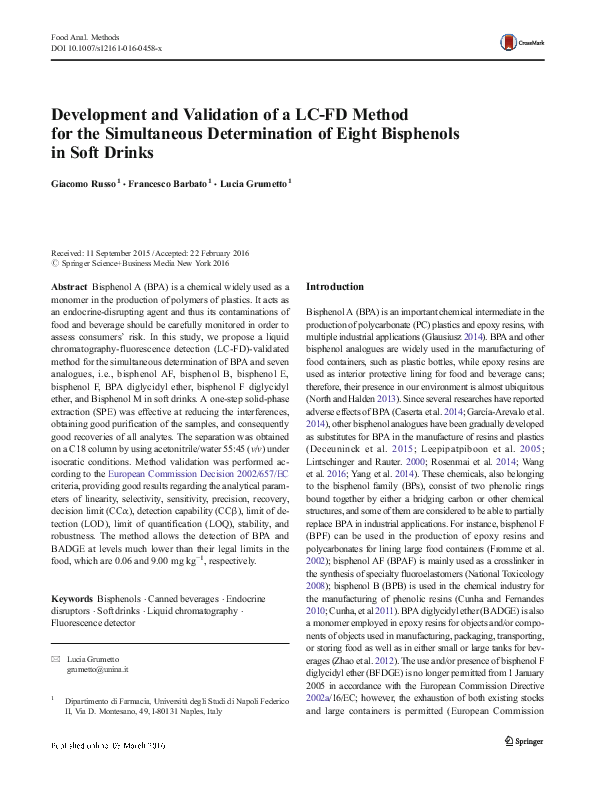 (PDF) Development and Validation of a LC-FD Method for the Simultaneous Determination of Eight ...