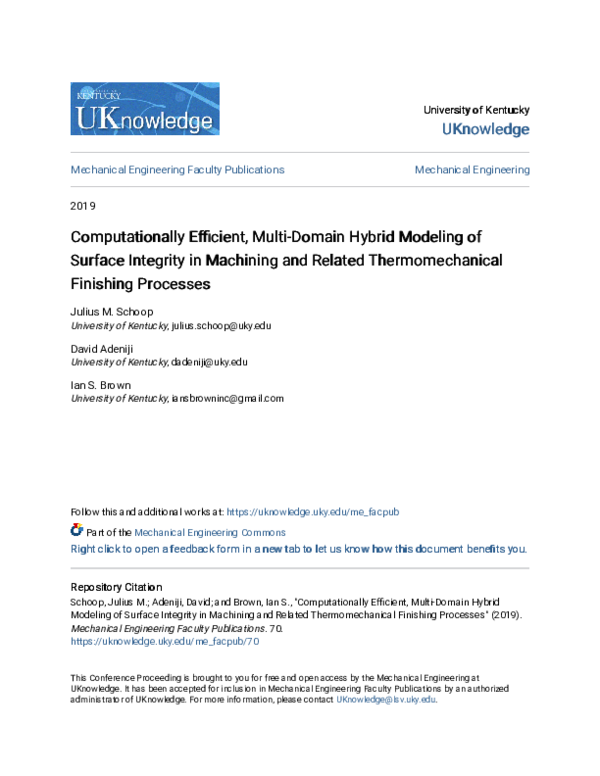 Pdf Computationally Efficient Multi Domain Hybrid Modeling Of