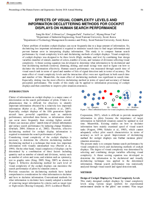Pdf Effects Of Visual Complexity Levels And Information Decluttering