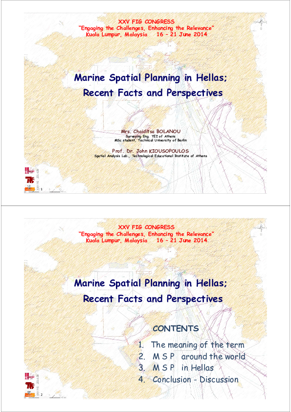 (PDF) Marine Spatial Planning in Hellas; Recent Facts and Perspectives