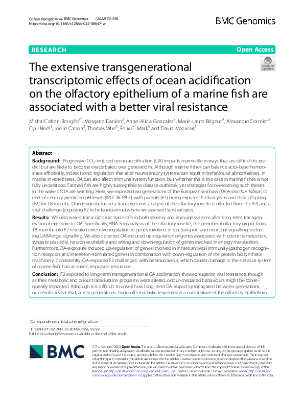 (PDF) The extensive transgenerational transcriptomic effects of ocean ...