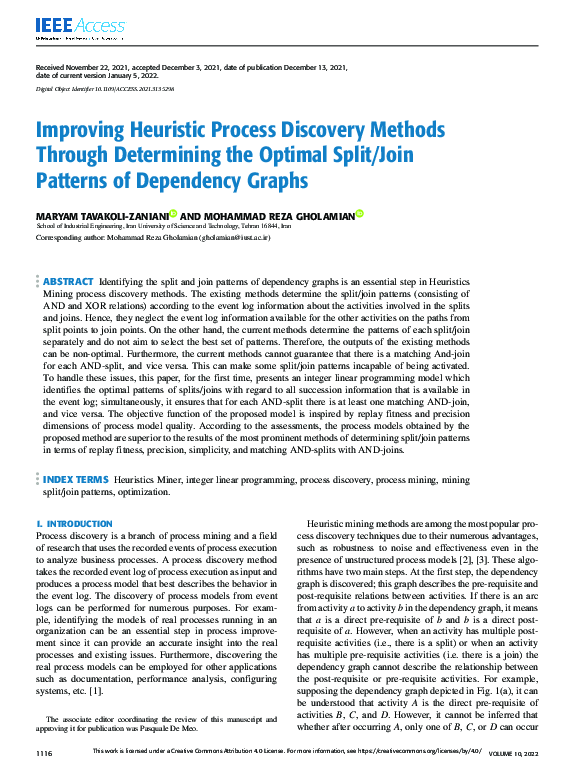 Pdf Optimal Splitjoin Patterns In Heuristic Mining