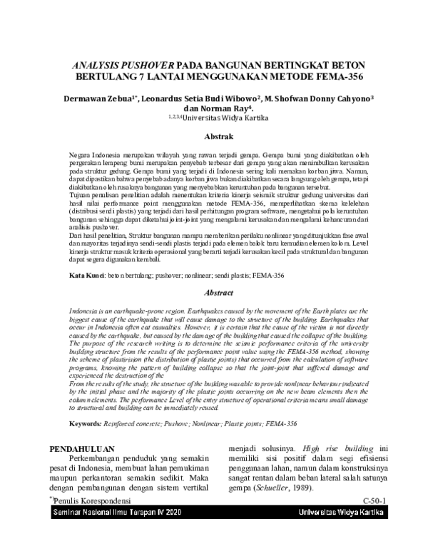(PDF) Analysis Pushover Pada Bangunan Bertingkat Beton Bertulang 7 ...