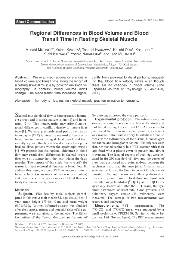 (PDF) Blood Flow Variability in Skeletal Muscle Regions