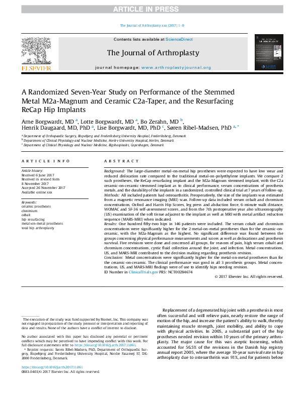 (PDF) A Randomized Seven-Year Study on Performance of the Stemmed Metal ...