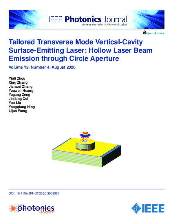 (PDF) Tailored Transverse Mode Vertical-Cavity Surface-Emitting Laser: Hollow Laser Beam ...
