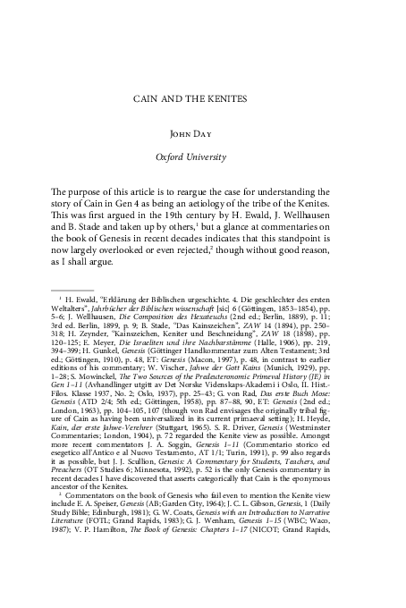 (PDF) Cain And The Kenites