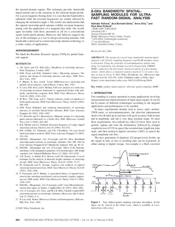 (PDF) 8-GHz bandwidth spatial-sampling modules for ultra-fast random ...