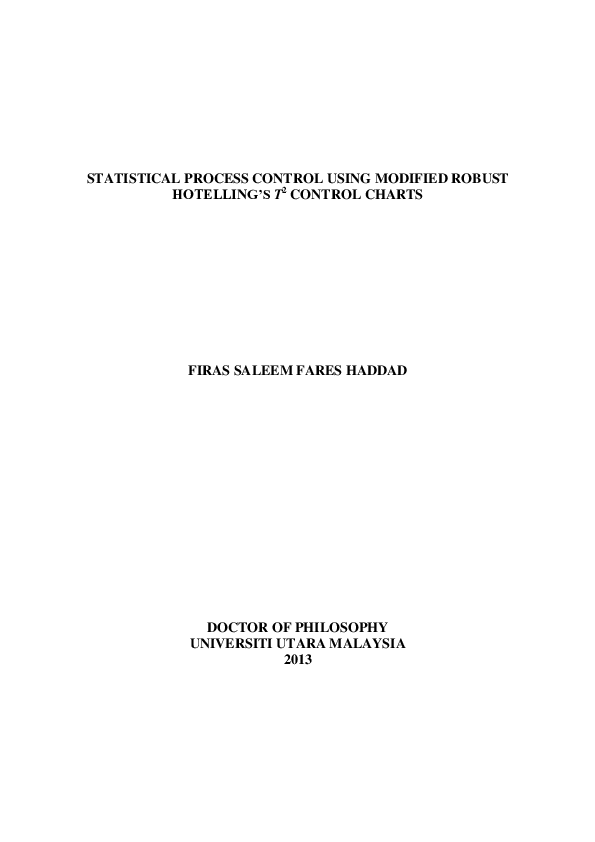 Pdf Statistical Process Control Using Modified Robust Hotellings T²