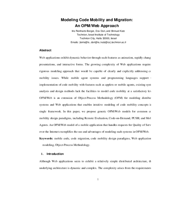 (PDF) Modelling code mobility and migration: an OPM/Web approach ...
