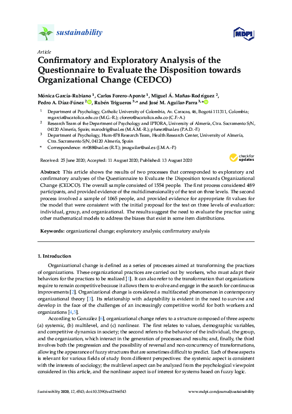 (PDF) Confirmatory and Exploratory Analysis of the Questionnaire to Evaluate the Disposition ...