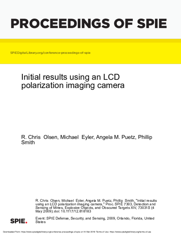 (PDF) Initial results using an LCD polarization imaging camera