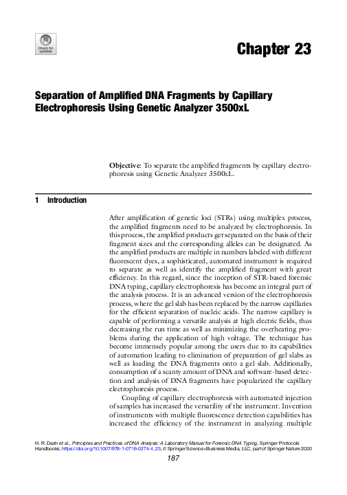 (PDF) Separation of Amplified DNA Fragments by Capillary ...