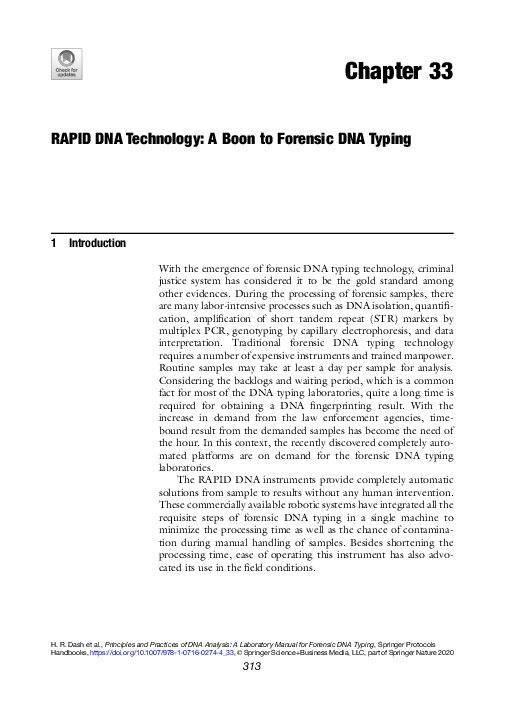 (PDF) RAPID DNA Technology: A Boon to Forensic DNA Typing