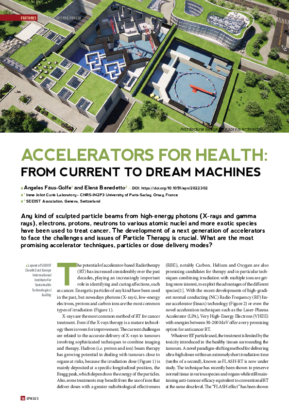 (PDF) Accelerators for health: From current to dream machines