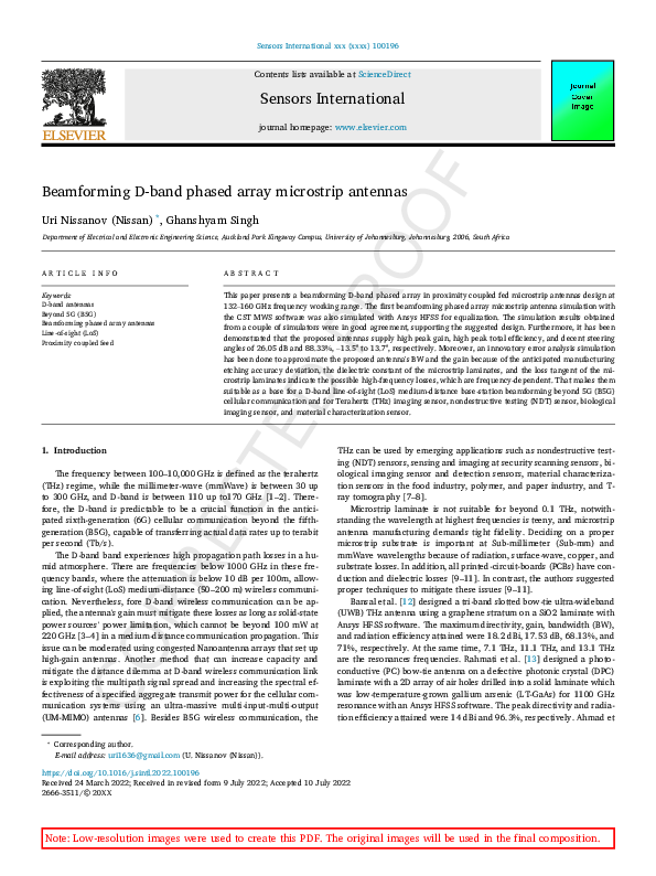 (PDF) Beamforming D-band phased array microstrip antennas
