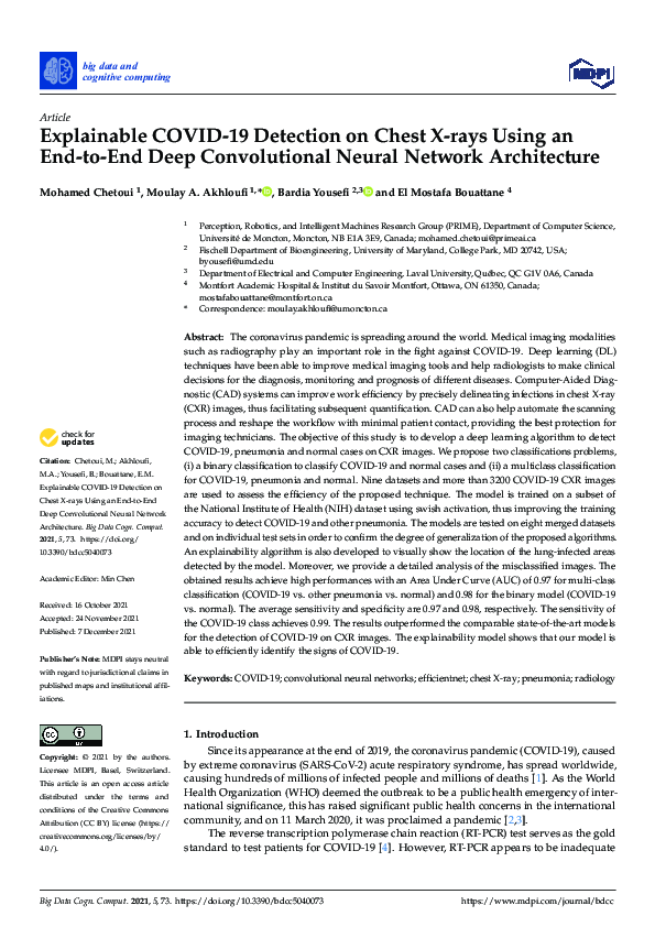 (PDF) Explainable COVID-19 Detection on Chest X-rays Using an End-to-End Deep Convolutional ...