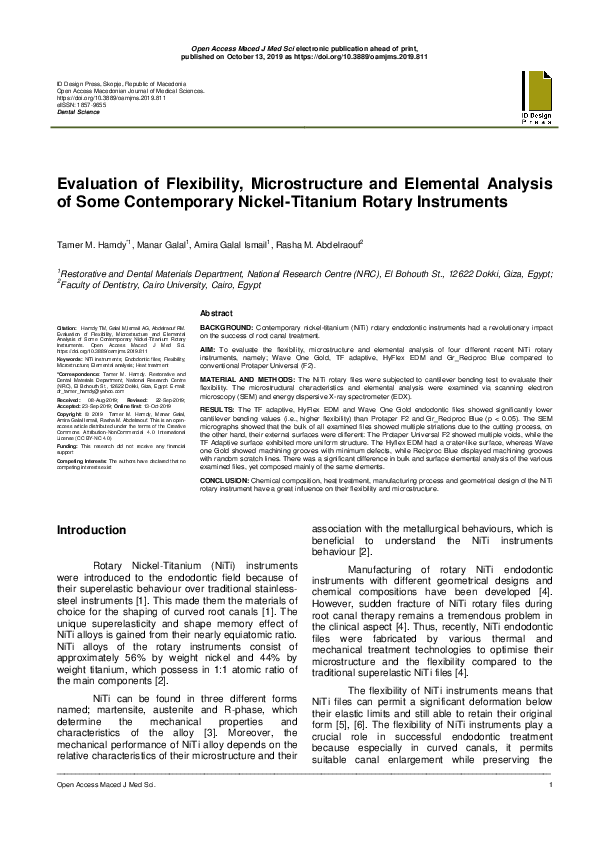 (PDF) Evaluation of Flexibility, Microstructure and Elemental Analysis ...