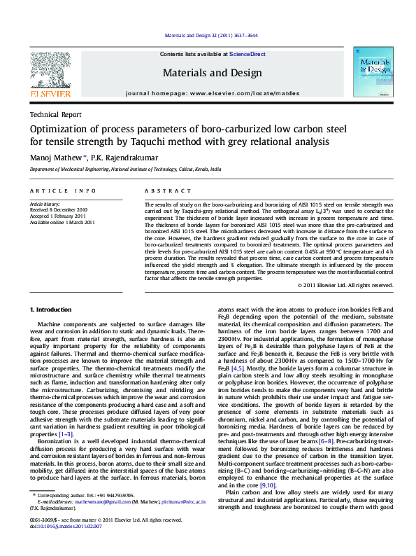 (PDF) Optimization of process parameters of boro-carburized low carbon ...