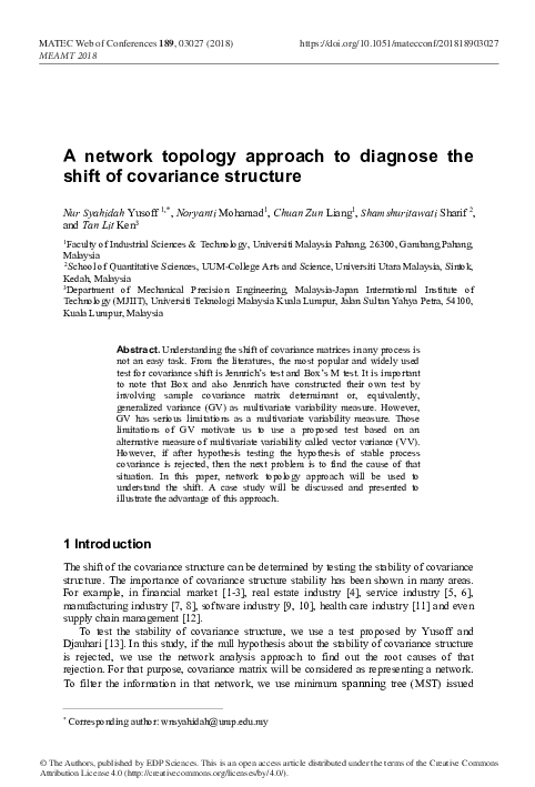 (PDF) A network topology approach to diagnose the shift of covariance ...