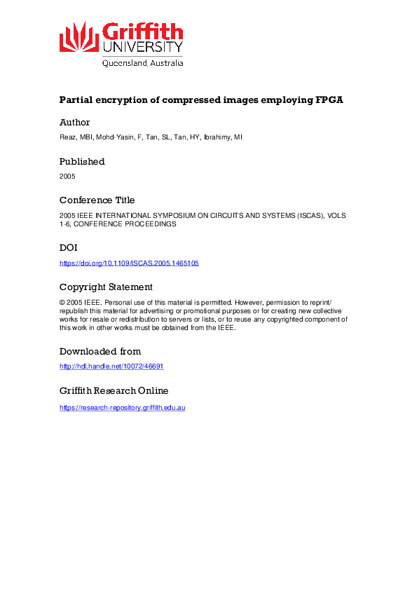 Pdf Partial Encryption Of Compressed Images Employing Fpga Muhammad